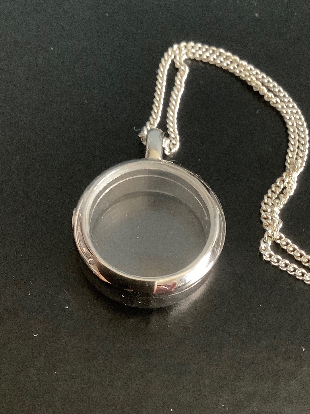 Silver Memory Locket on Chain - Etsy