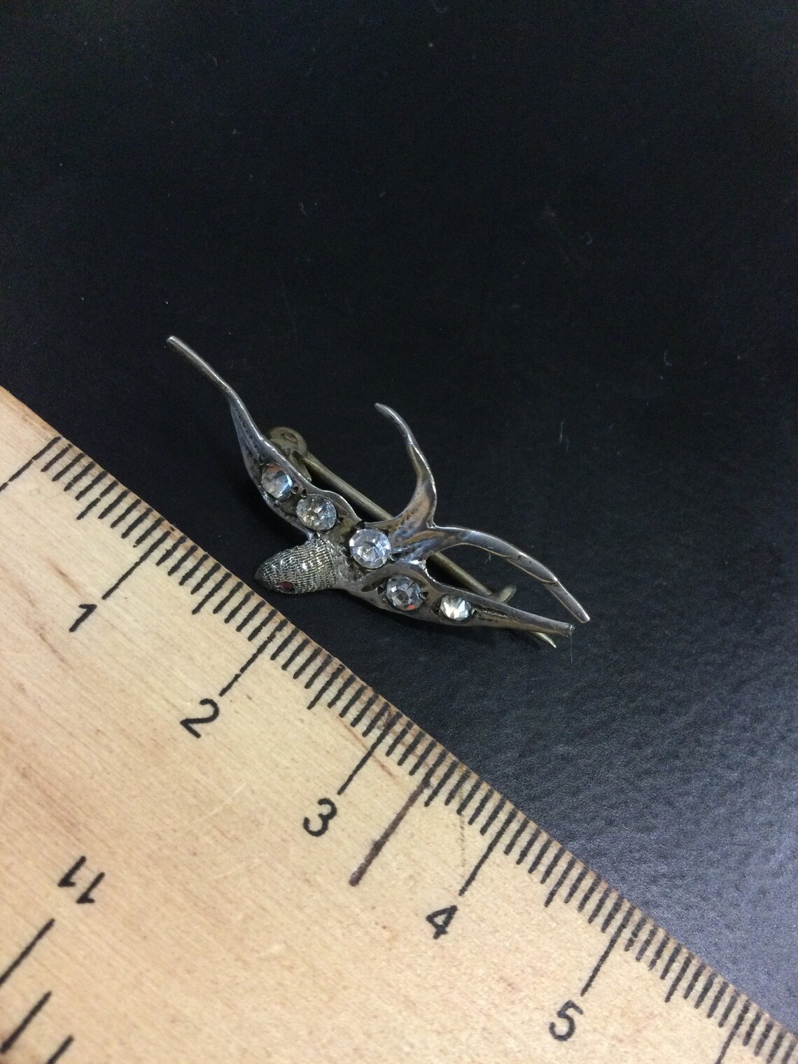 Victorian swallow brooch set with stones | Etsy