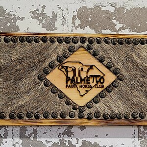 Cowhide Hook Shelf With Custom Lasered Logo - Etsy