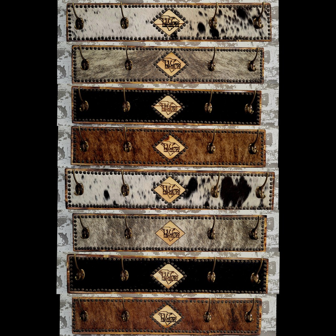 Cowhide Hook Shelf With Custom Lasered Logo - Etsy