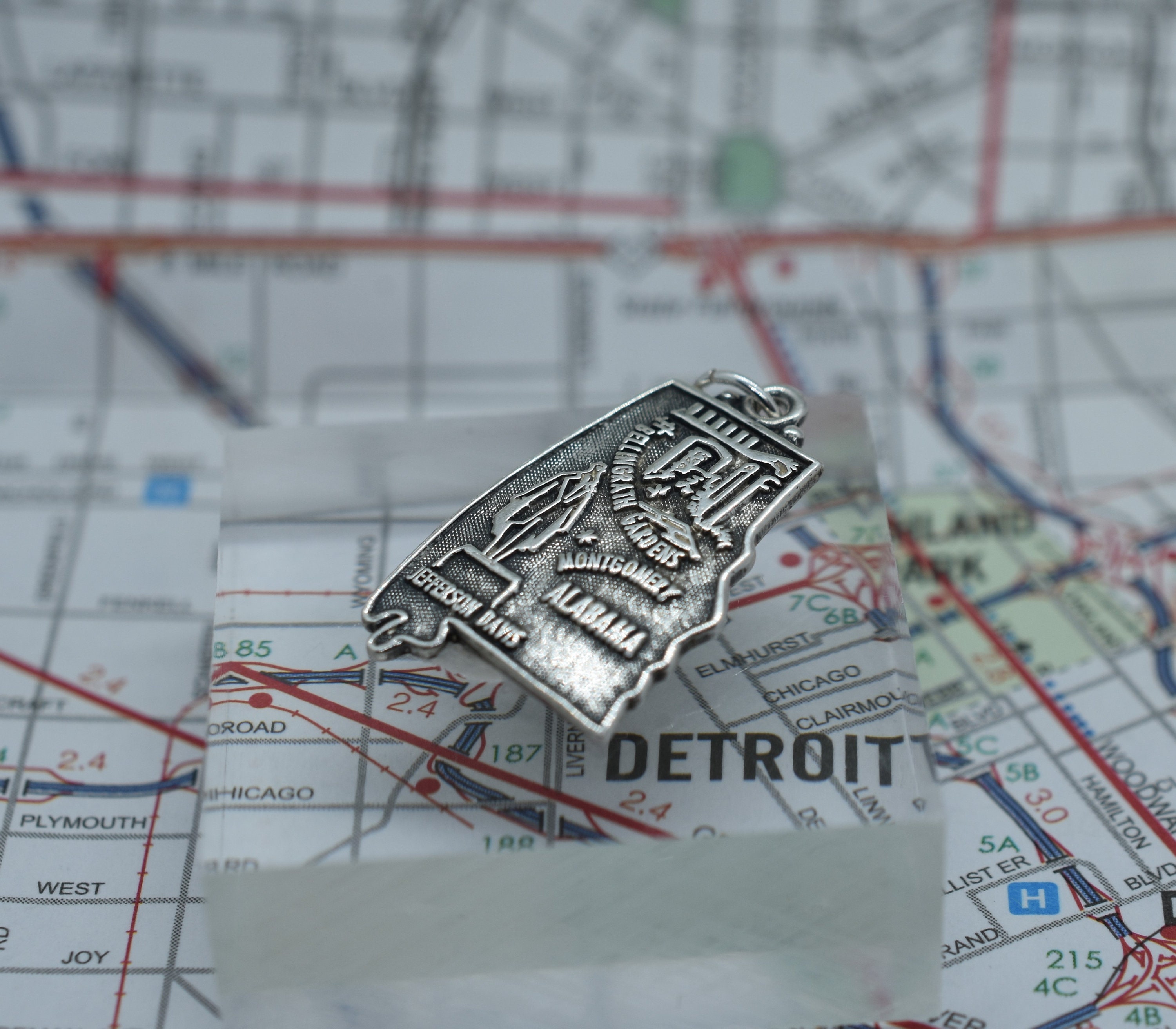 Vintage Sterling Silver Alabama State Map Charm for Bracelet Featuring ...