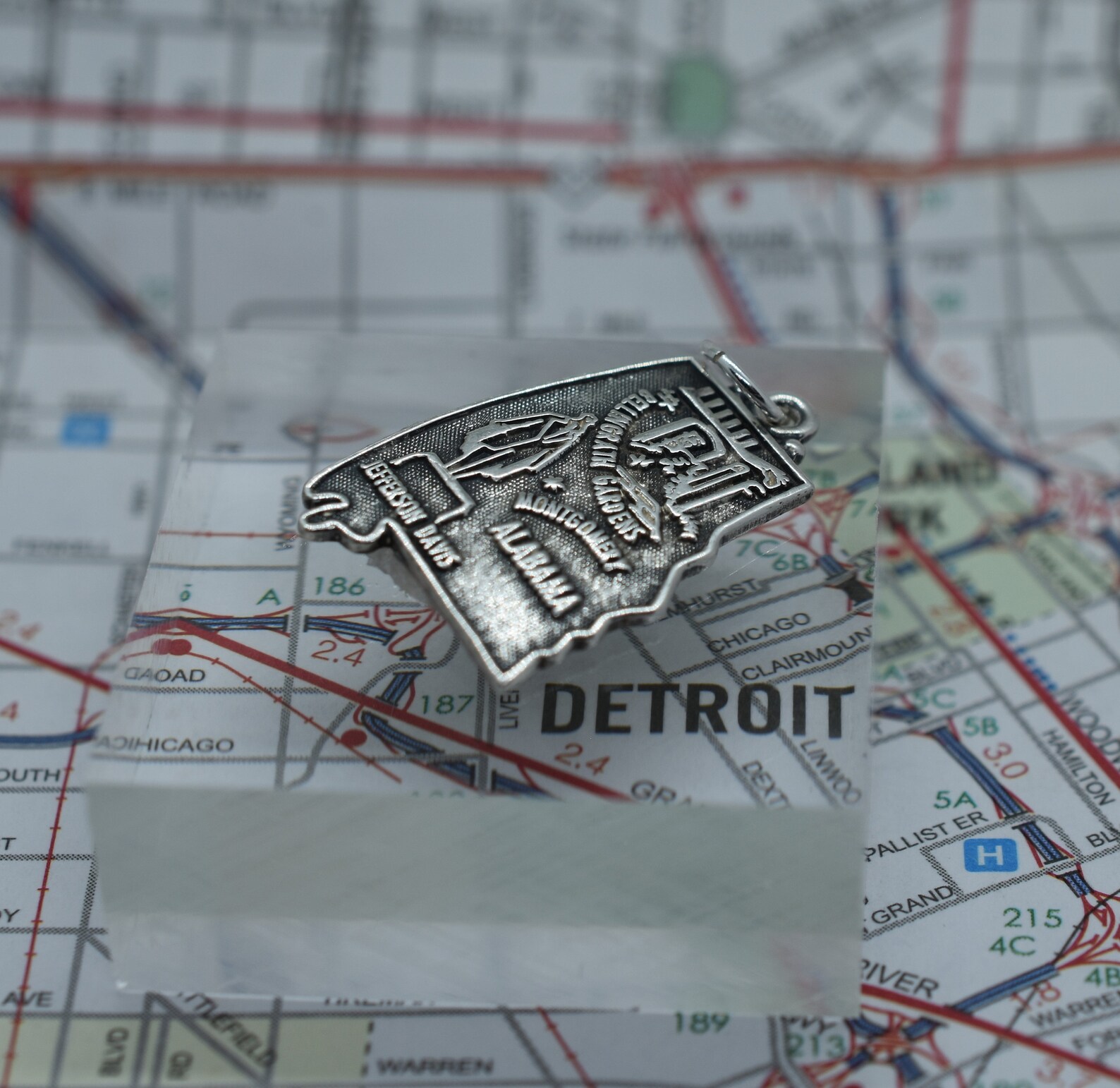 Vintage Sterling Silver Alabama State Map Charm for Bracelet - Etsy