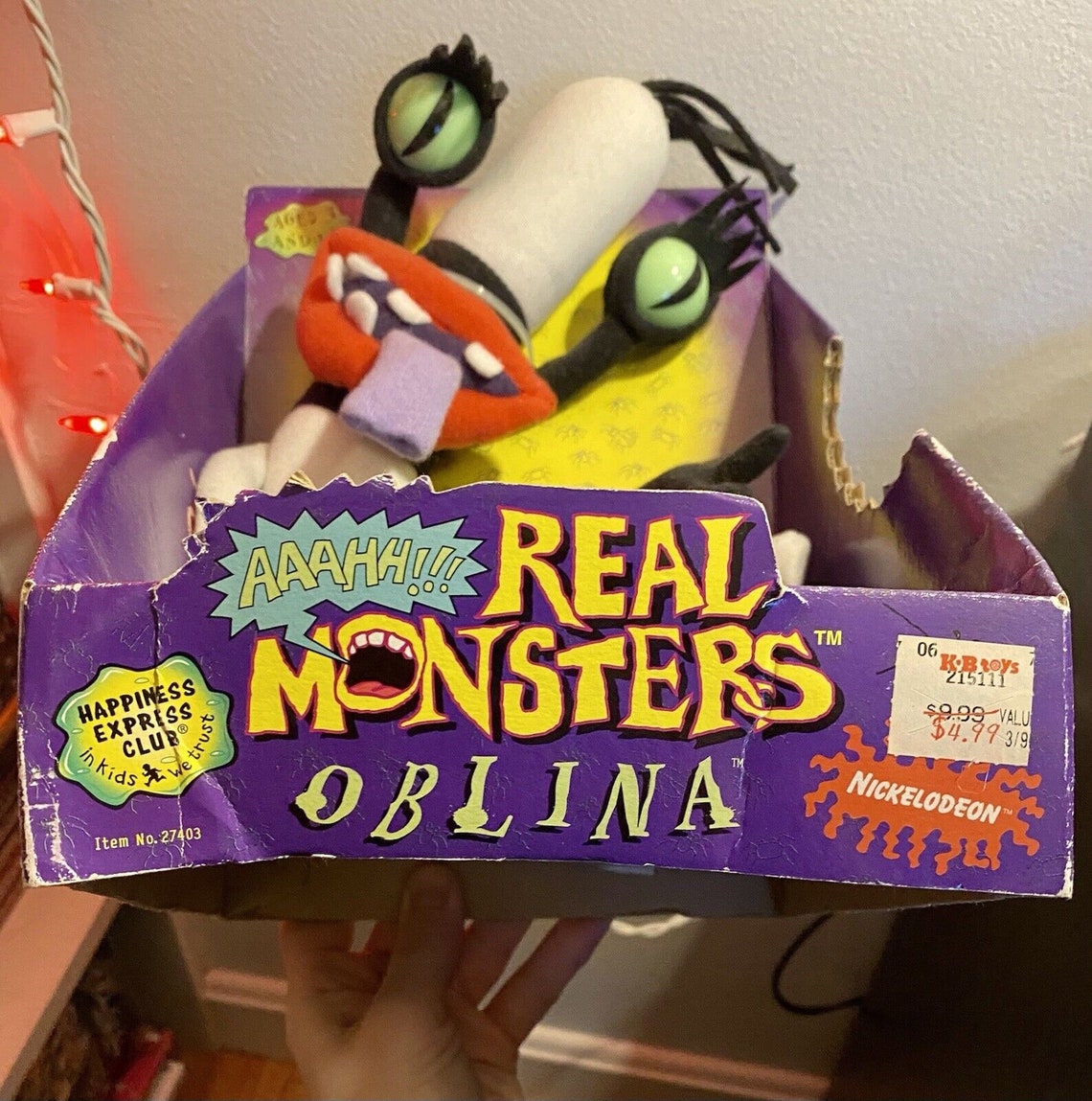 1995 Nickelodeon Aaahh!!! Real Monsters OBLINA Plush Doll * NIP * RARE ...