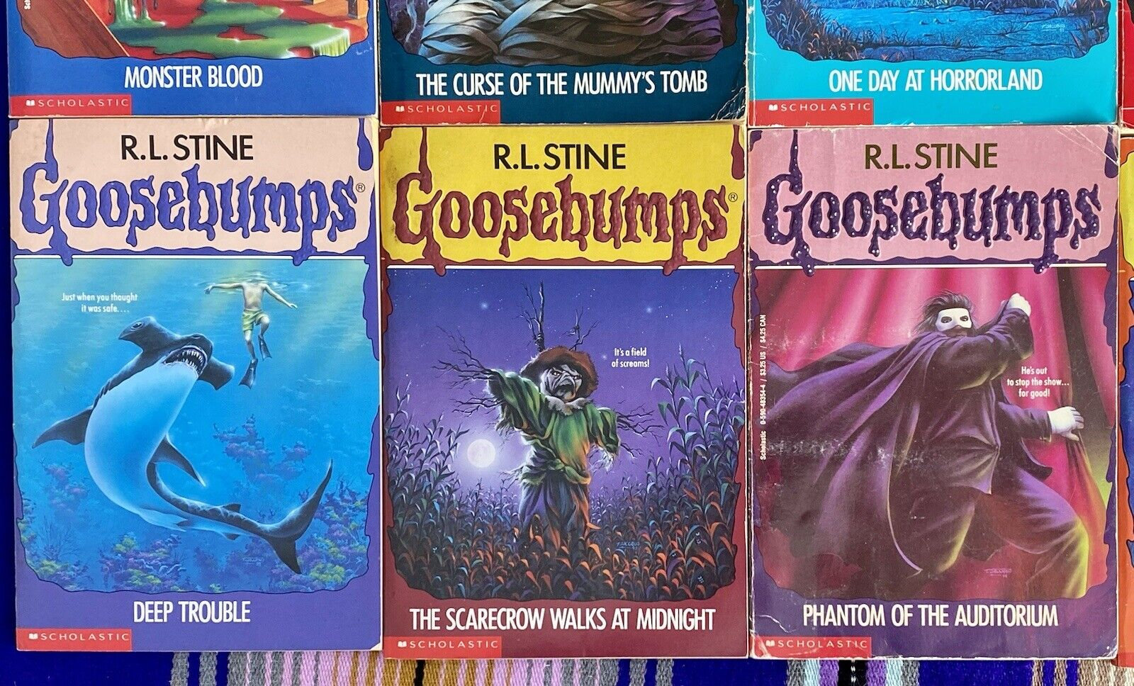 Vintage 90s Goosebumps Lot Original Covers 14 Books 2 VHS RL Stine ...