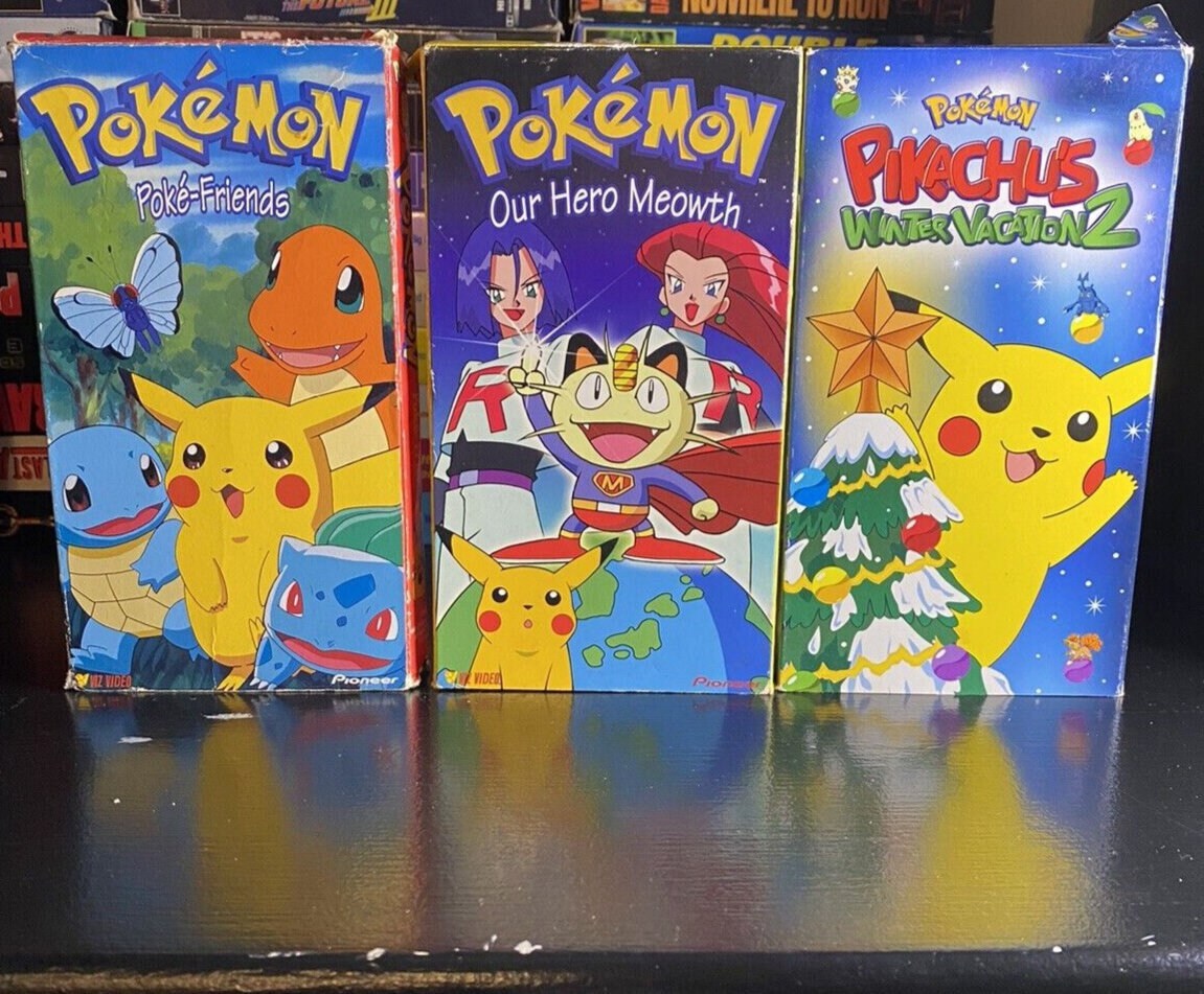 Vintage 90s Pokemon VHS Lot Our Hero Meowth Poke-friends - Etsy