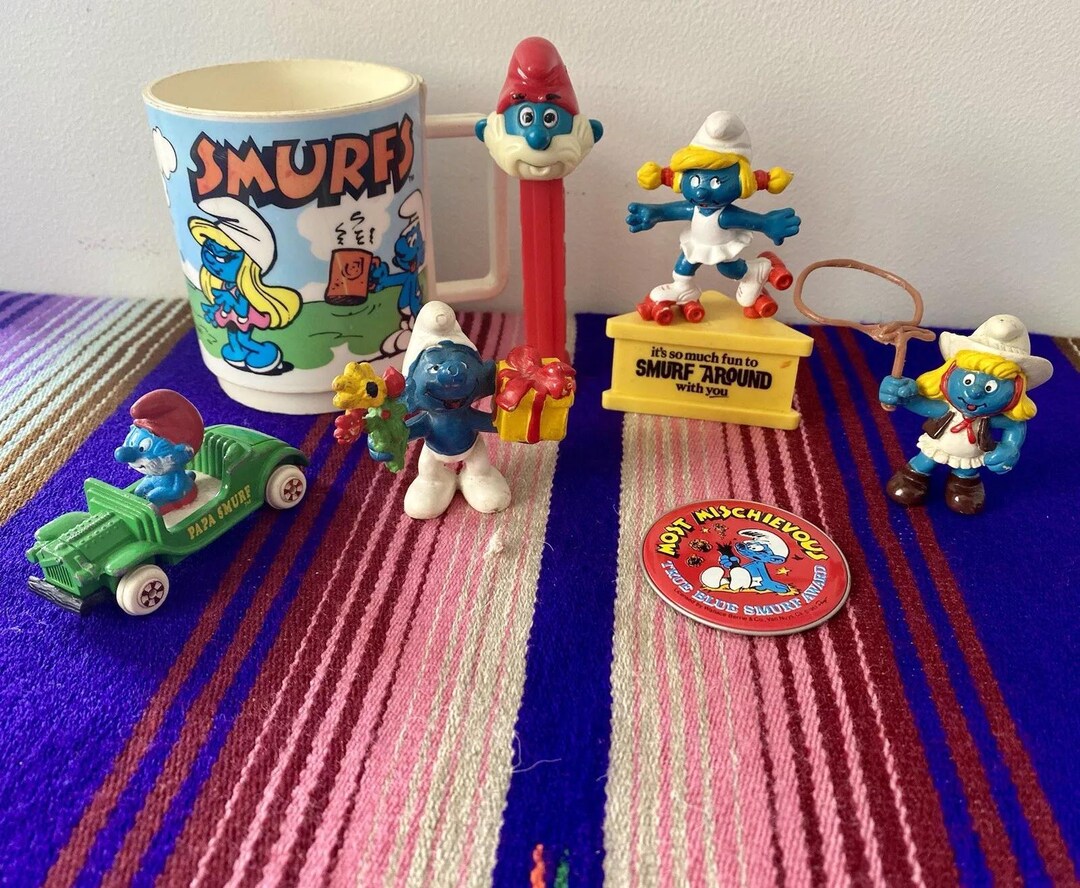 Vintage SMURFS Figures, Toys Collectibles Mixed Lot PEYO 70s 80s Papa ...