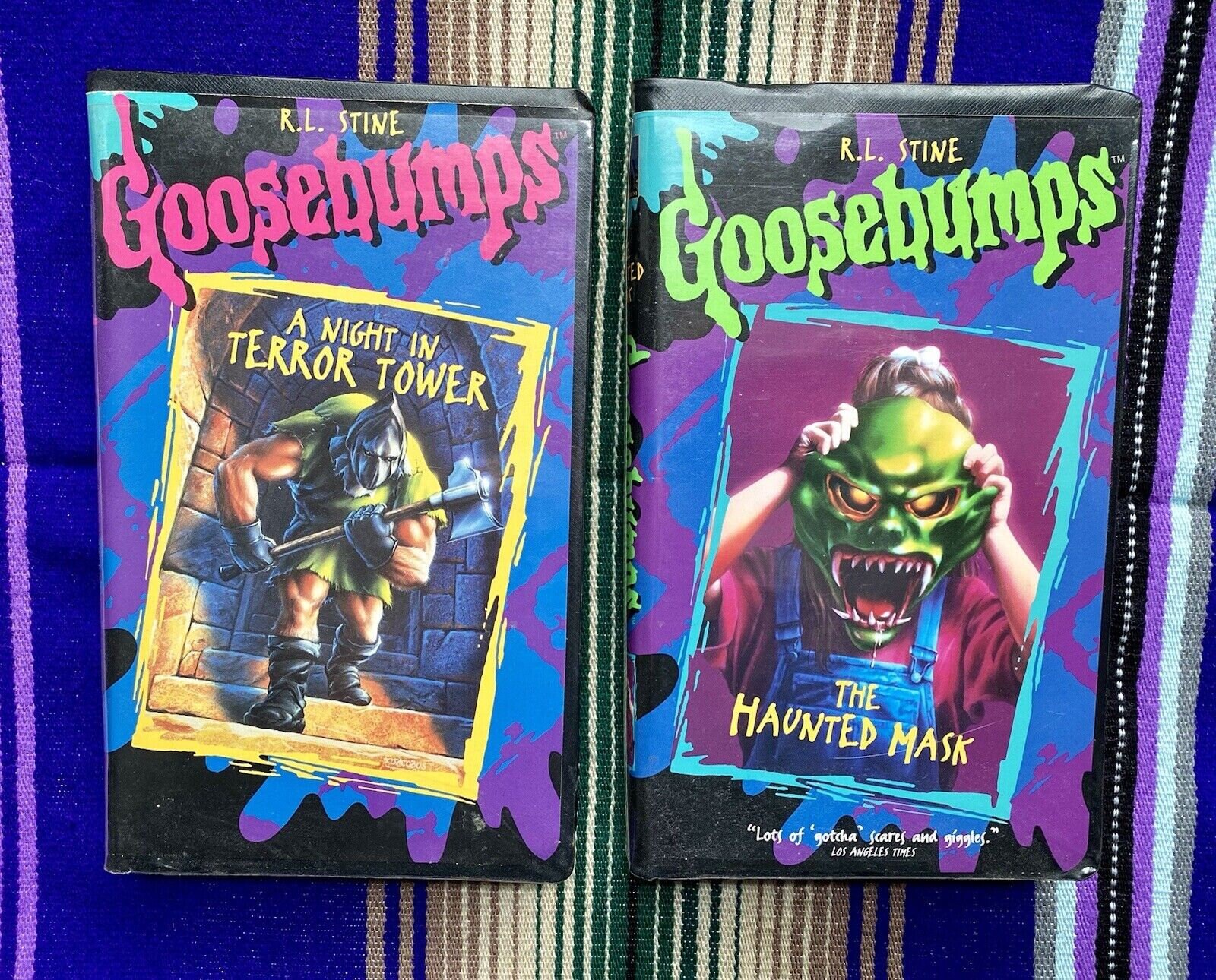 Vintage 90s Goosebumps Lot Original Covers 14 Books 2 VHS RL Stine ...