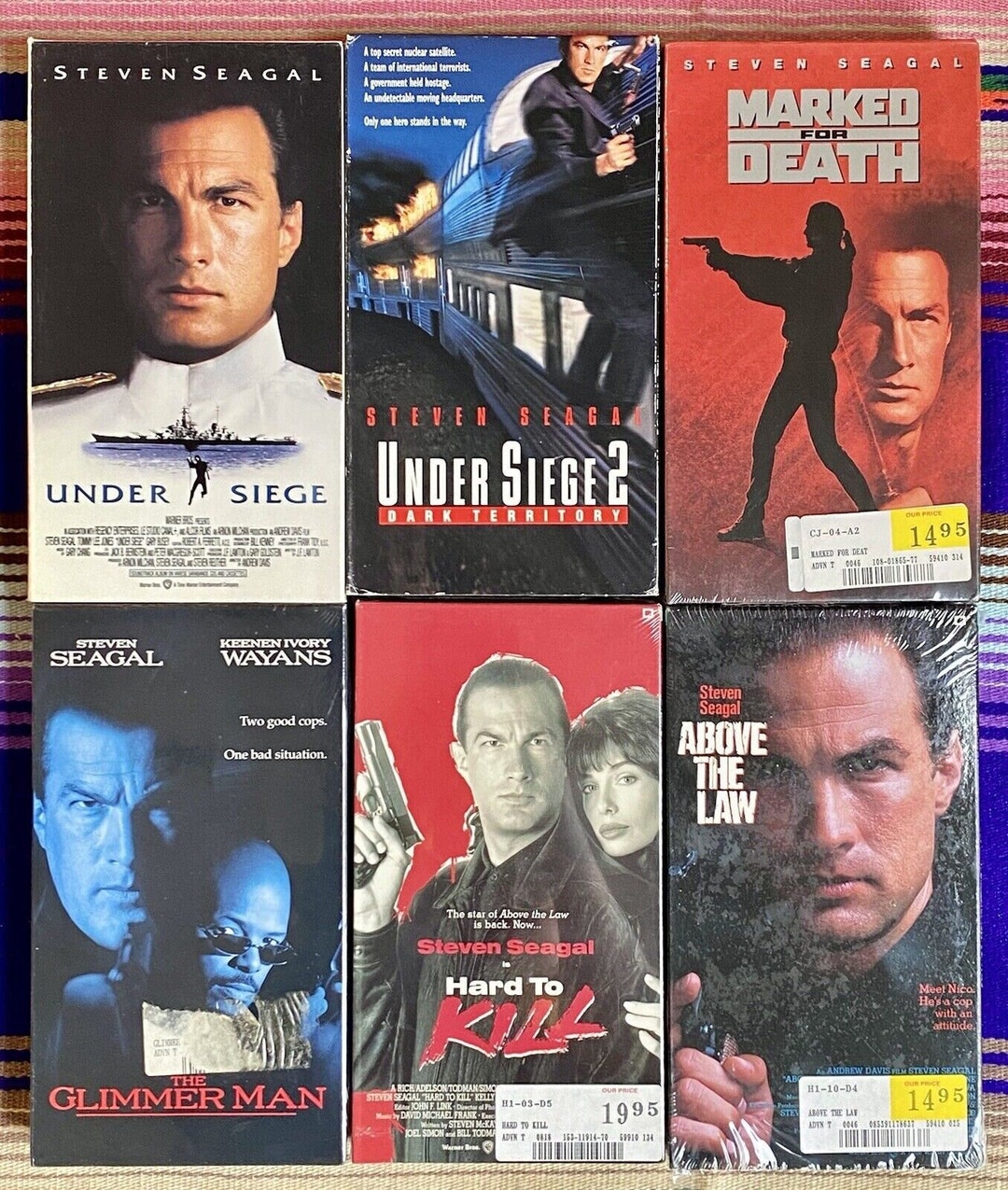 Steven Seagal 90s VHS Lot Under Siege 1 & 2 Above the Law Glimmer Man ...