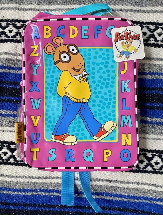 Vintage ARTHUR Children's Vinyl Backpack 90s PBS Show… - Gem