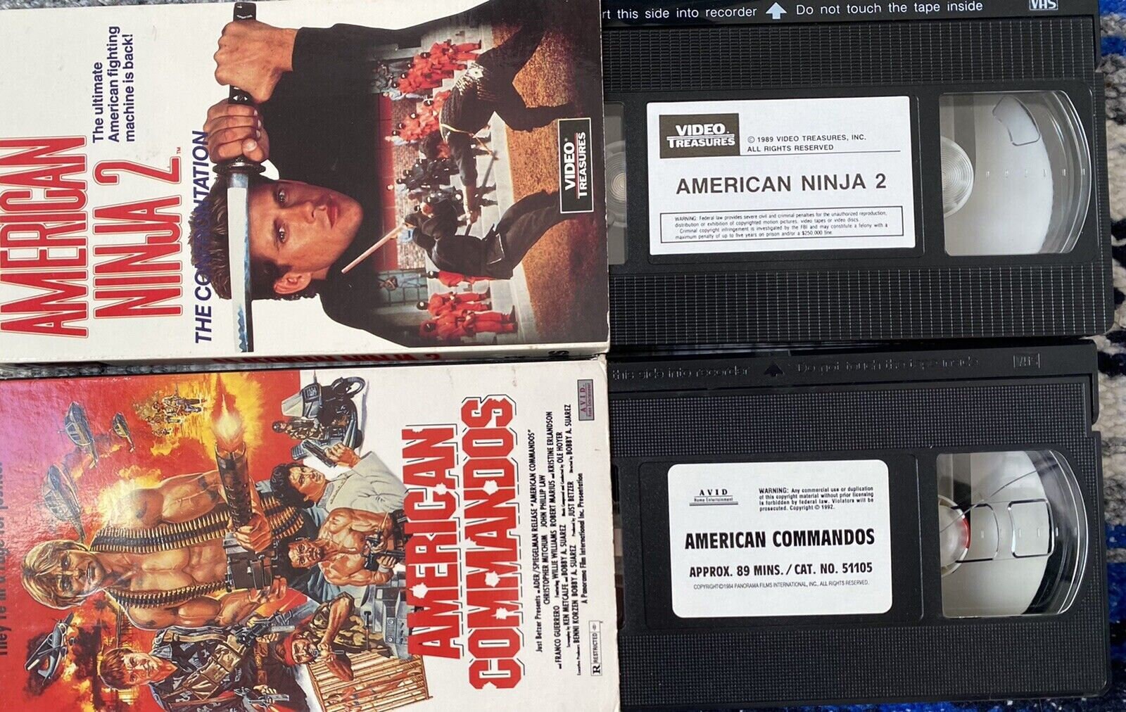 80s 90s Action B-movie VHS Lot American Commandos American Ninja 2 Red ...