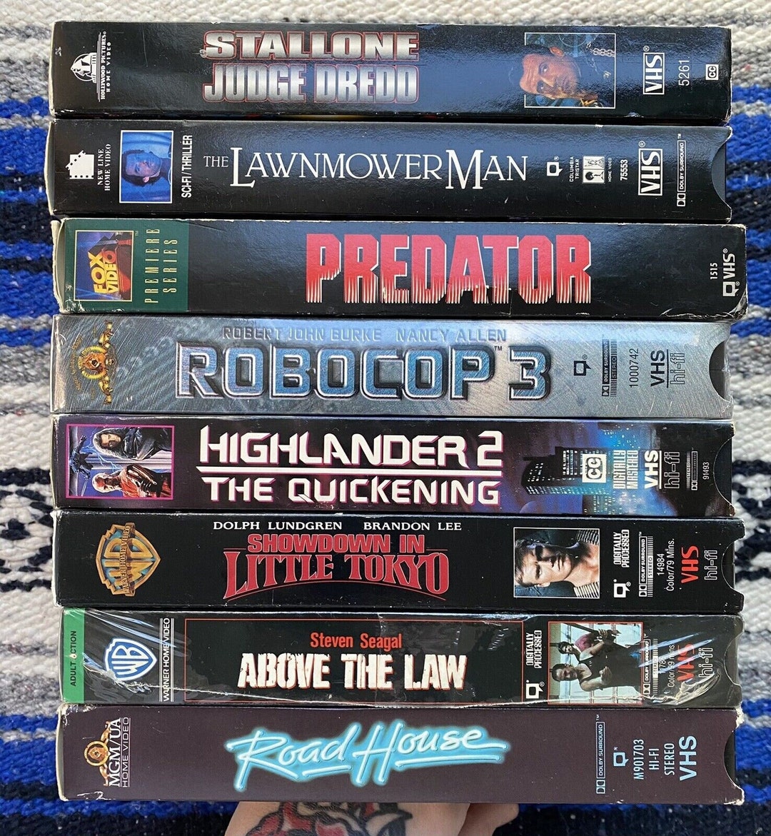 90s Action Sci-fi VHS Lot Road House Predator Judge Dredd Highlander 2 ...