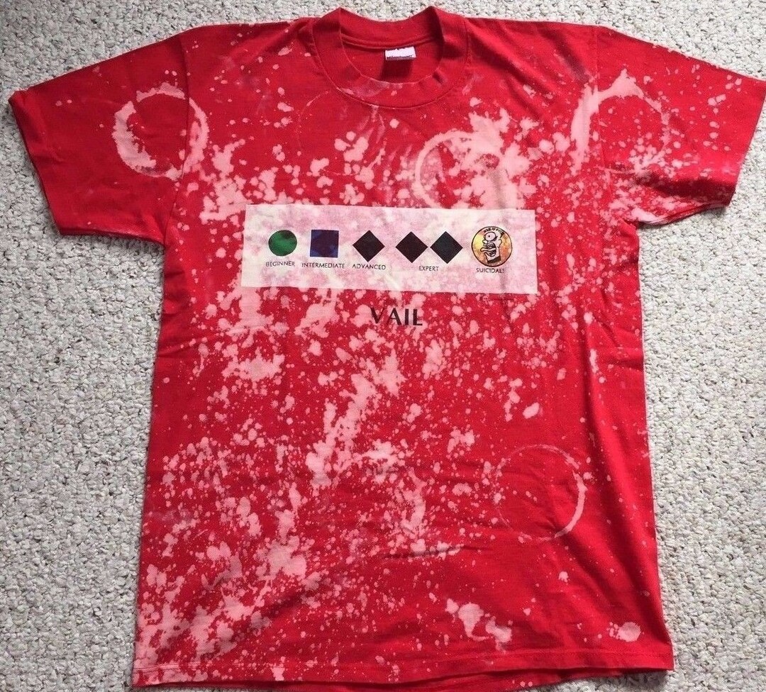 1987 VAIL Colorado AOP Bleach Splatter Print T-shirt Large Ski Skate ...
