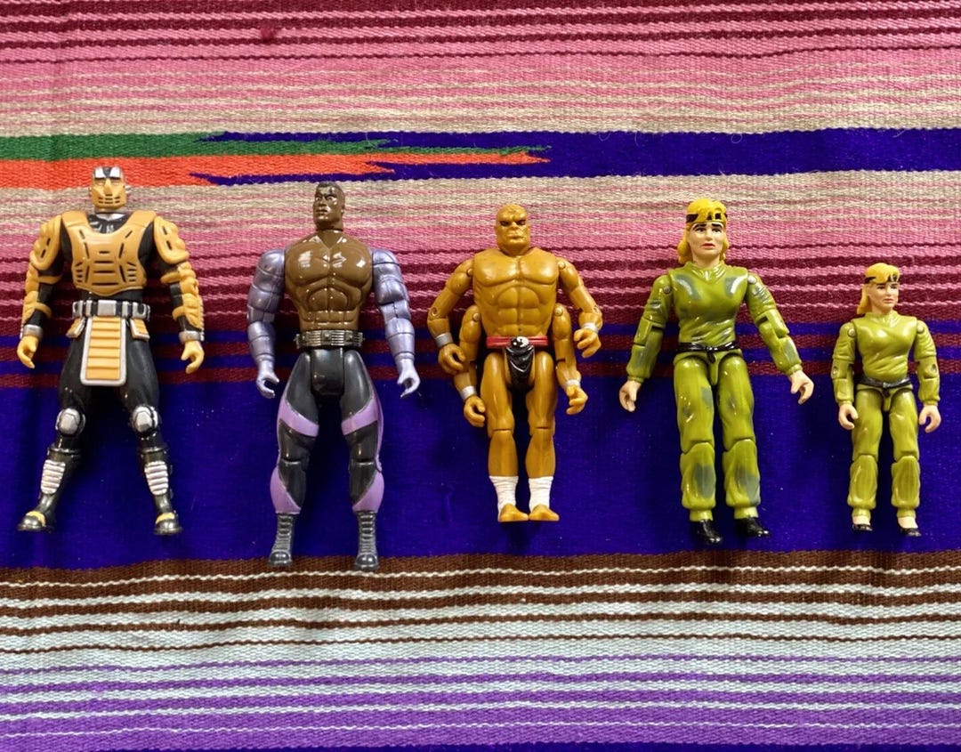 Vintage 90s Mortal Kombat Figures Lot Sonya Blade Cyrax Jax Goro Midway ...