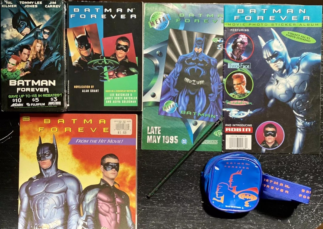 1995 Batman Forever Movie Collectibles LOT Sealed VHS Tape 2 Books ...