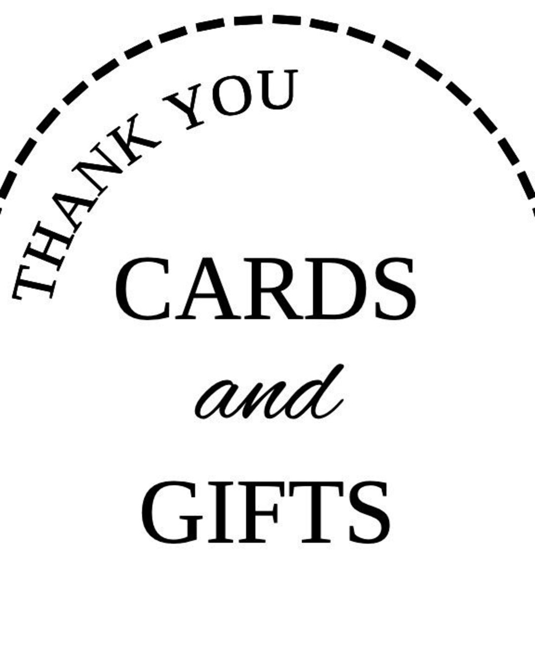 Cards & Gifts Thank You Sign - Customizable Digital Download - Etsy