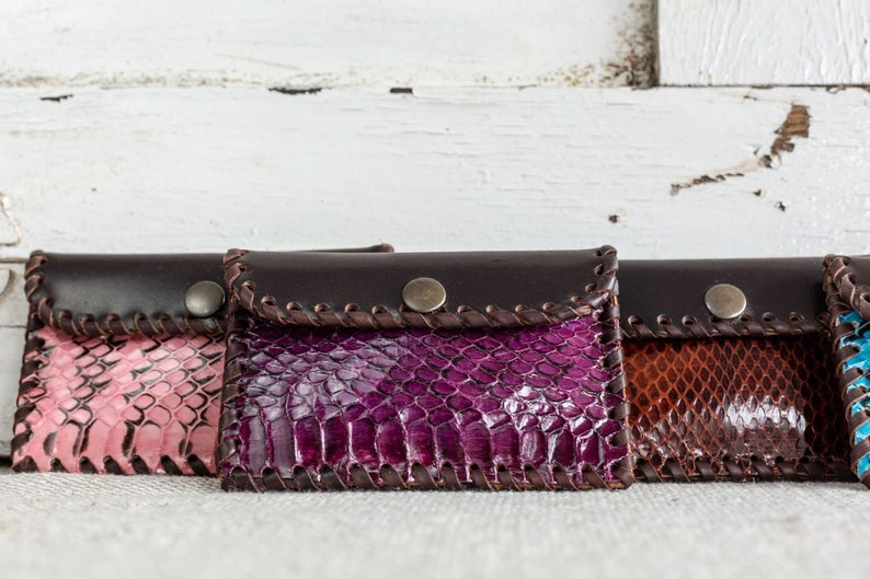 Snake Skin Wallet, Snake Skin Purse, Leather Coin Purse, Real Pink ...