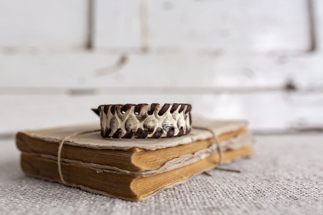Snake Leather Bracelet, Mens Python Bracelet, Python Leather Snake ...