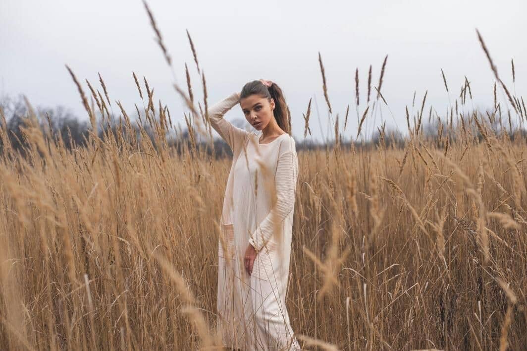 Wool Dress of Soft Peach Wool Gift for Women Wrap Dress Spring Cocktail ...