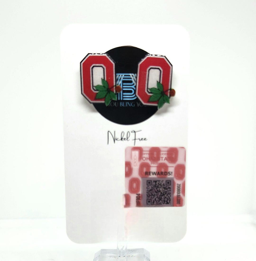 Ohio State Block O Stud Earrings: Handmade Buckeye Fan Jewelry - Etsy