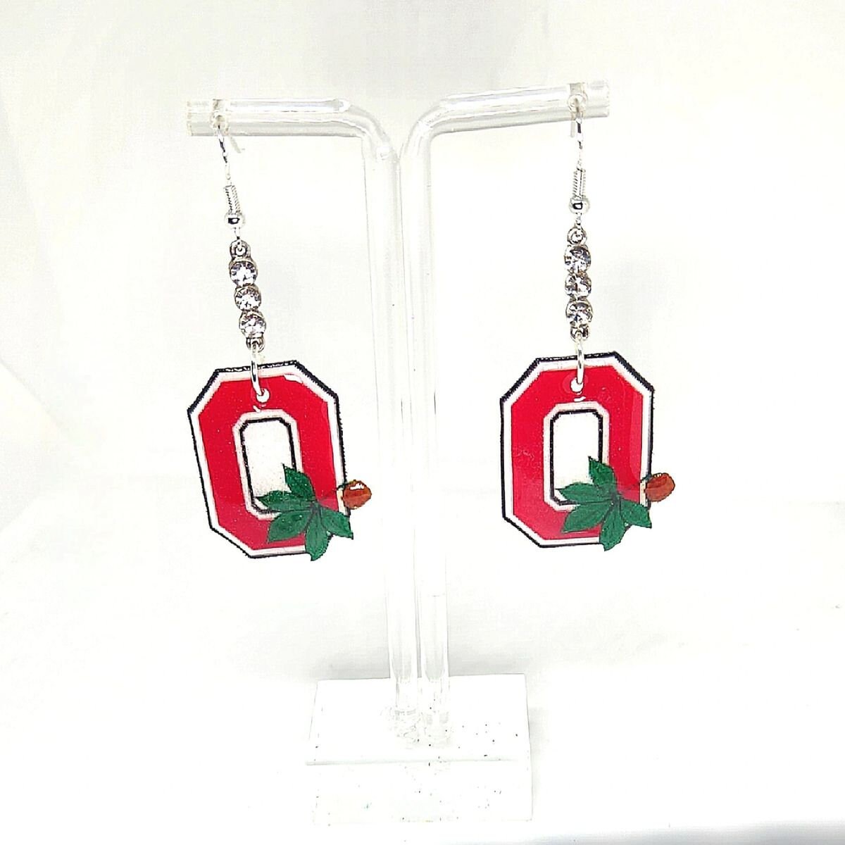 Ohio State University Block O Dangles With Bling OSU Earrings Buckeye ...