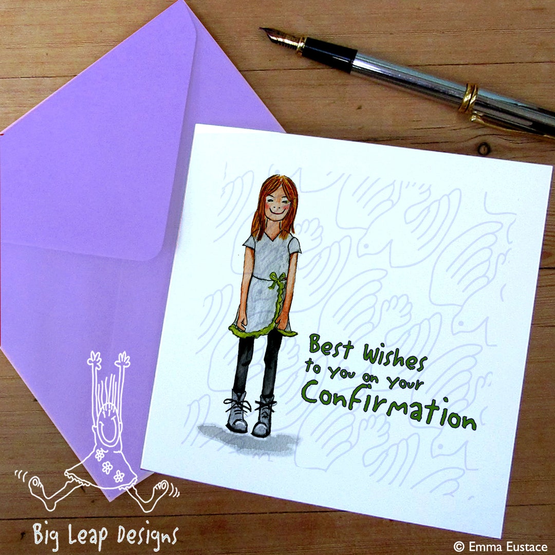 Confirmation Card: Hand Illustrated, Best Wishes - Etsy