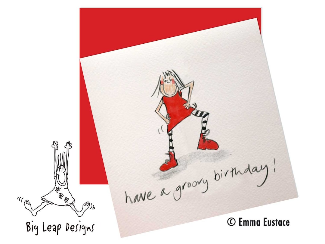 Happy Birthday, Groovy Birthday, Birthday Card for Female - Etsy