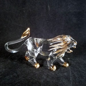 Hand Blown Glass Lion - Etsy
