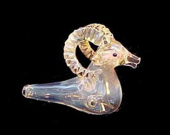 Meerschaum Ram Pipe, Floral Ram Motif Meerschaum Pipe, Hand-carved ...