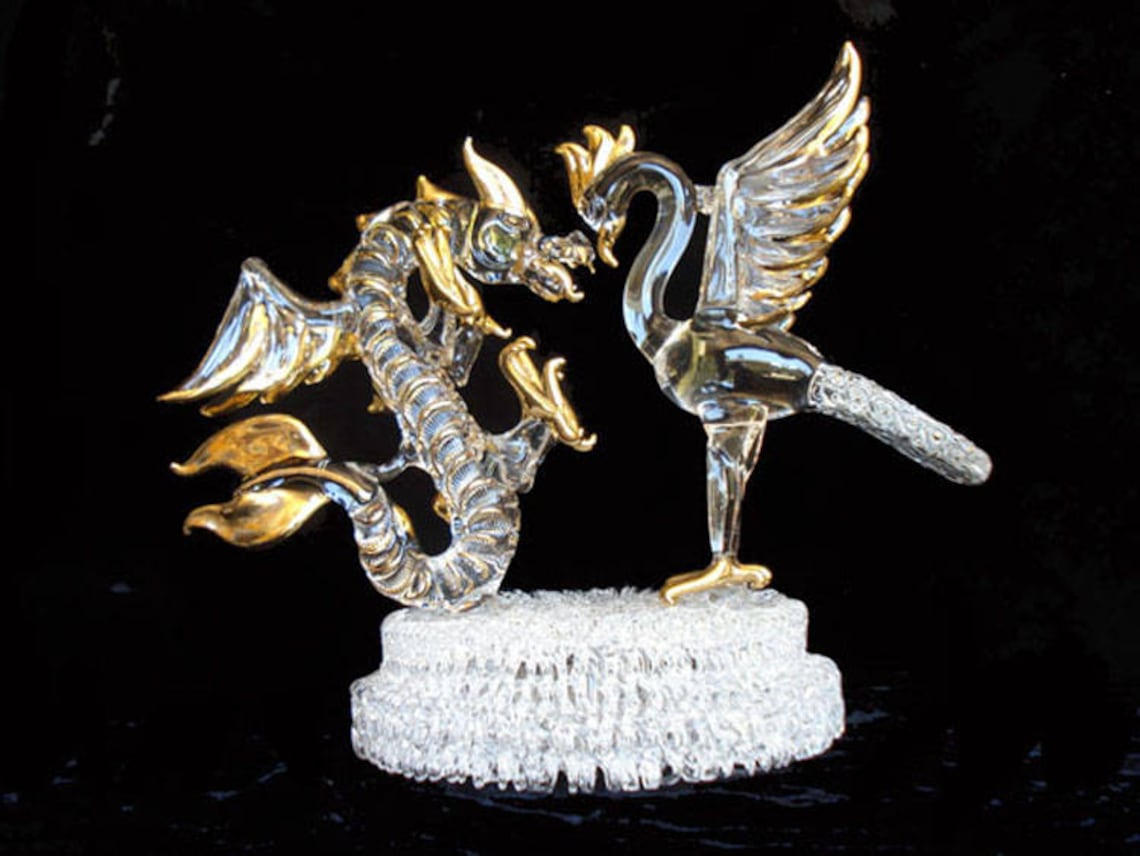 Dragon and the Phoenix Cake Topper - Etsy