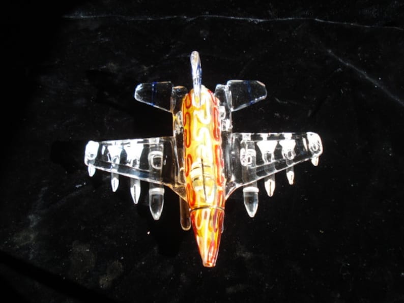 Hand Blown Glass Jet Airplane Pipe. - Etsy
