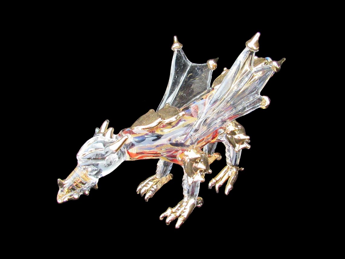 Hand Blown Glass Big Wing Dragon Pipe. - Etsy