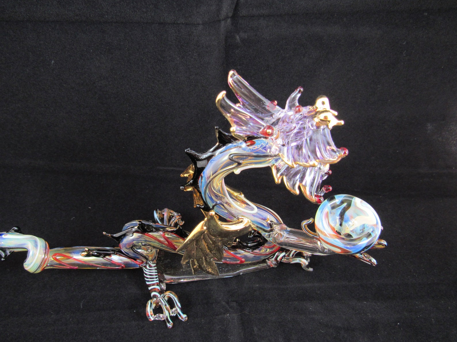Hand Blown Glass Scary Face Dragon Pipe. - Etsy