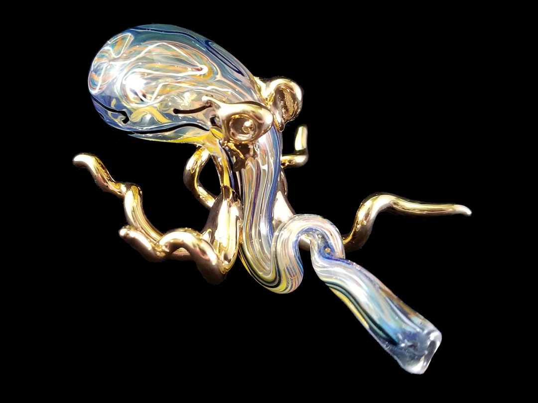 Hand Blown Glass Octopus Pipe. - Etsy