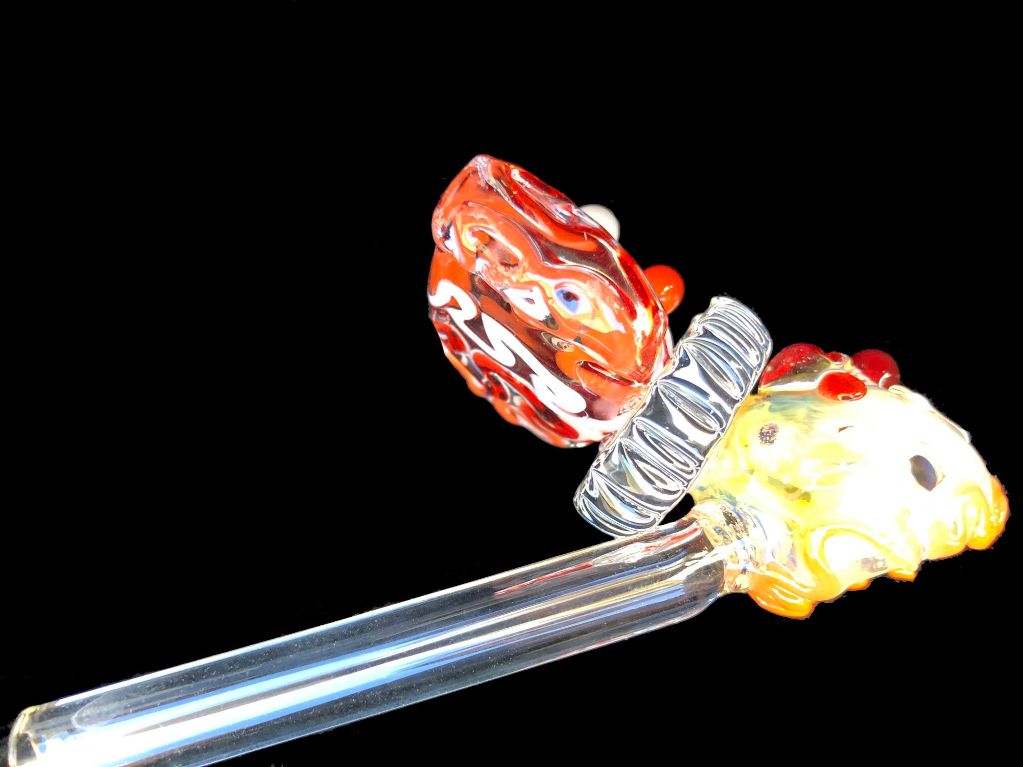 Hand Blown Glass Clown Pipe. | Etsy