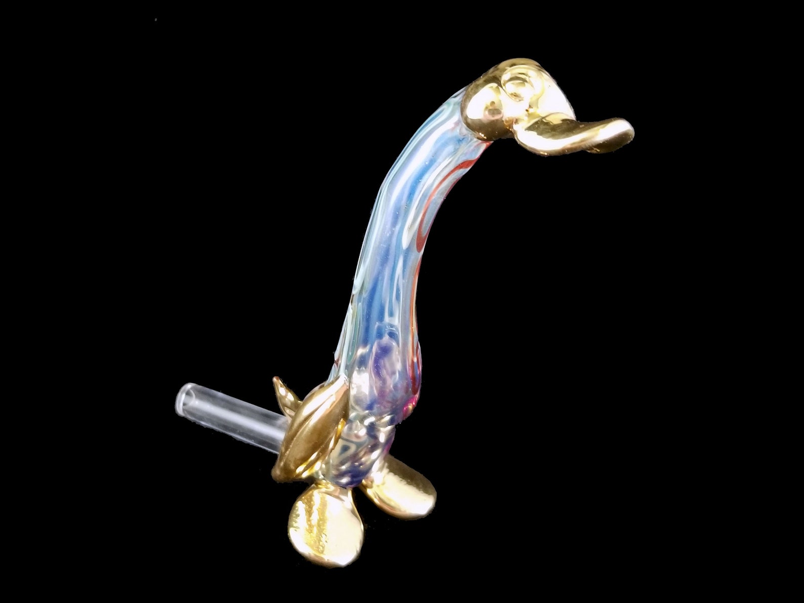 Hand Blown Glass Duck Pipe. - Etsy
