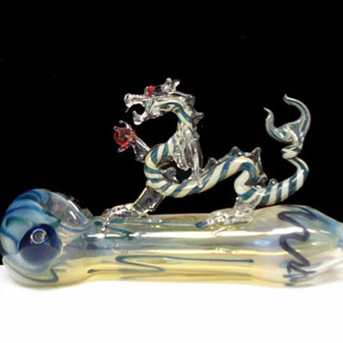 Hand Blown Glass Queen Dragon Pipe. | Etsy