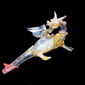 Hand Blown Glass Dragon Pipe With the Dragon Head Turned - Etsy