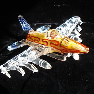 Hand Blown Glass Jet Airplane Pipe. - Etsy