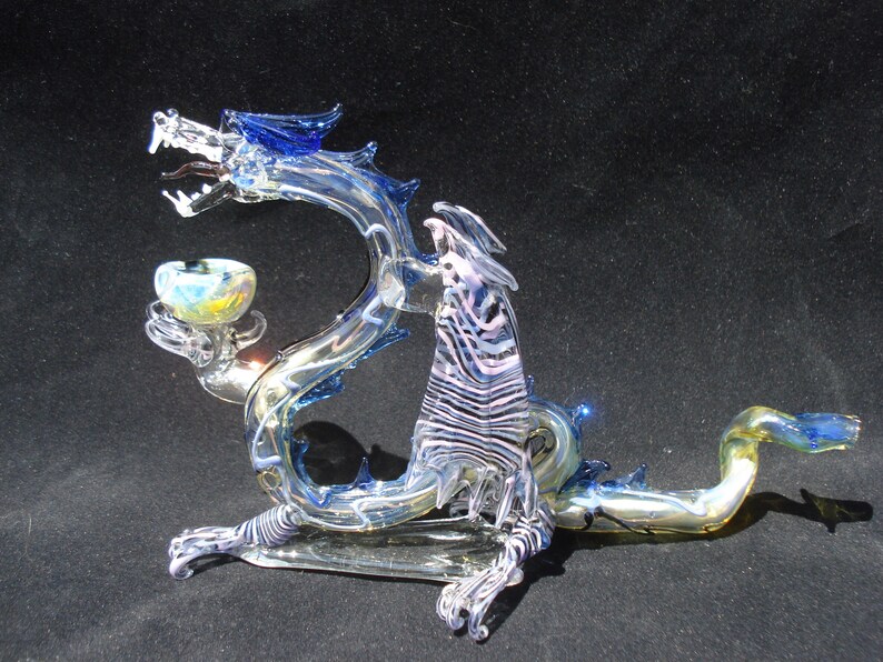 Hand Blown Glass Flying Dragon Pipe. - Etsy