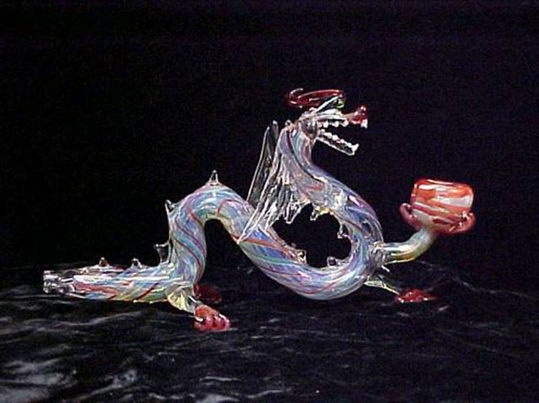 Hand Blown Glass Dragon Pipe. - Etsy