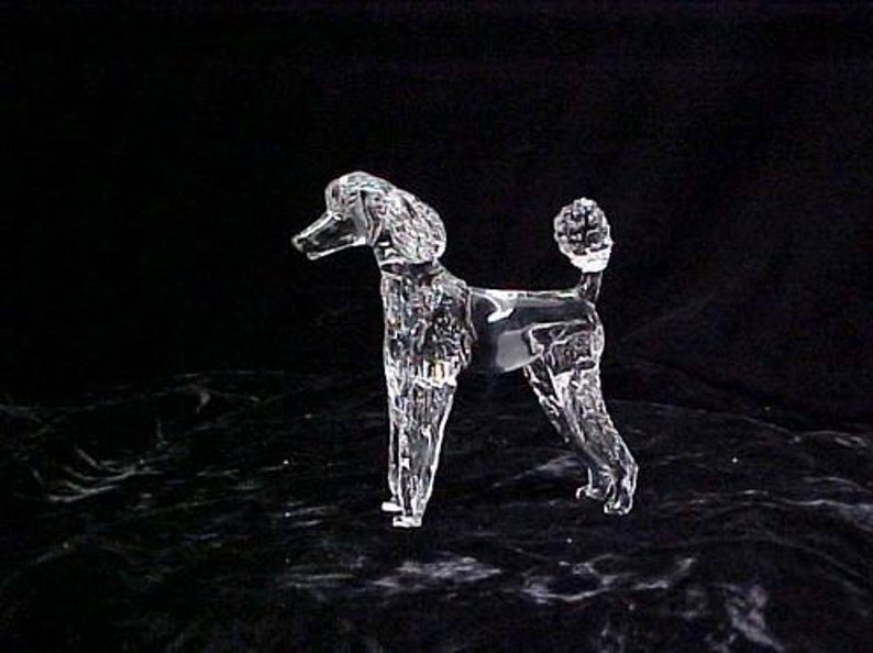 Hand blown glass standing poodle figurine collectible. | Etsy