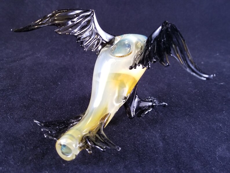 Hand Blown Glass Crow Pipe.. - Etsy