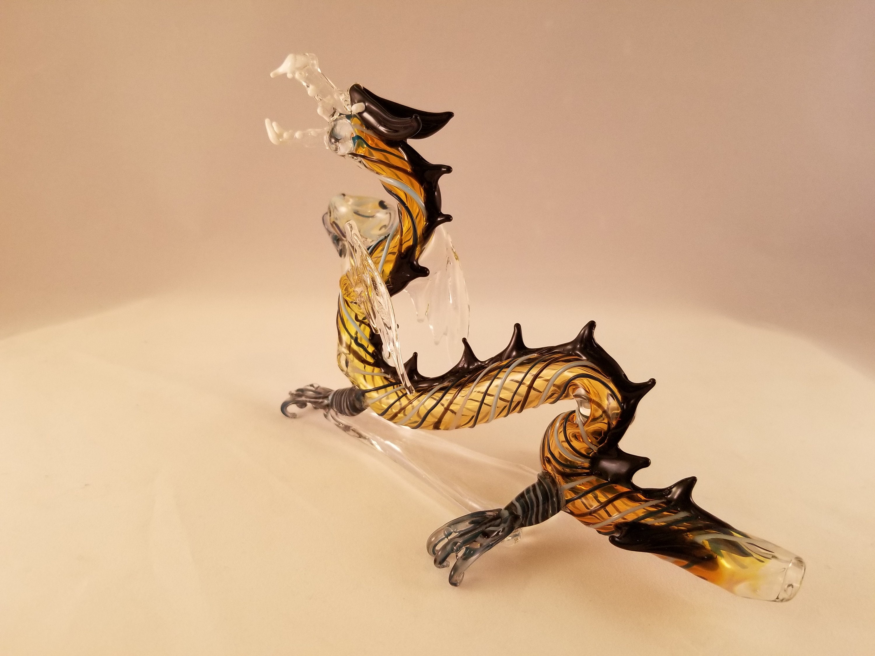 Hand Blown Glass Dragon Pipe With Wings. - Etsy