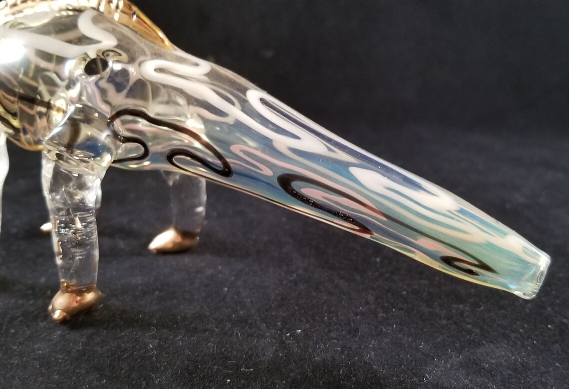 Hand Blown Glass Dinosaur Pipe. | Etsy