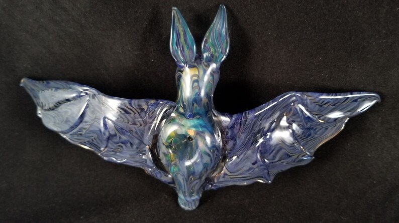 Hand Blown Glass Bat Pipe Etsy