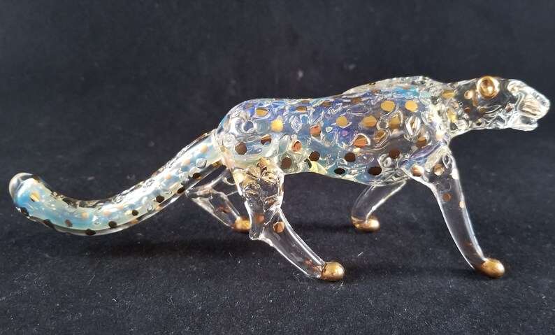 Hand Blown Glass Cheetah Pipe. - Etsy