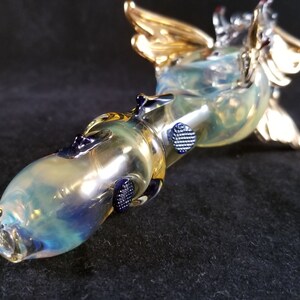 Hand Blown Glass Dragon Head Pipe.. - Etsy