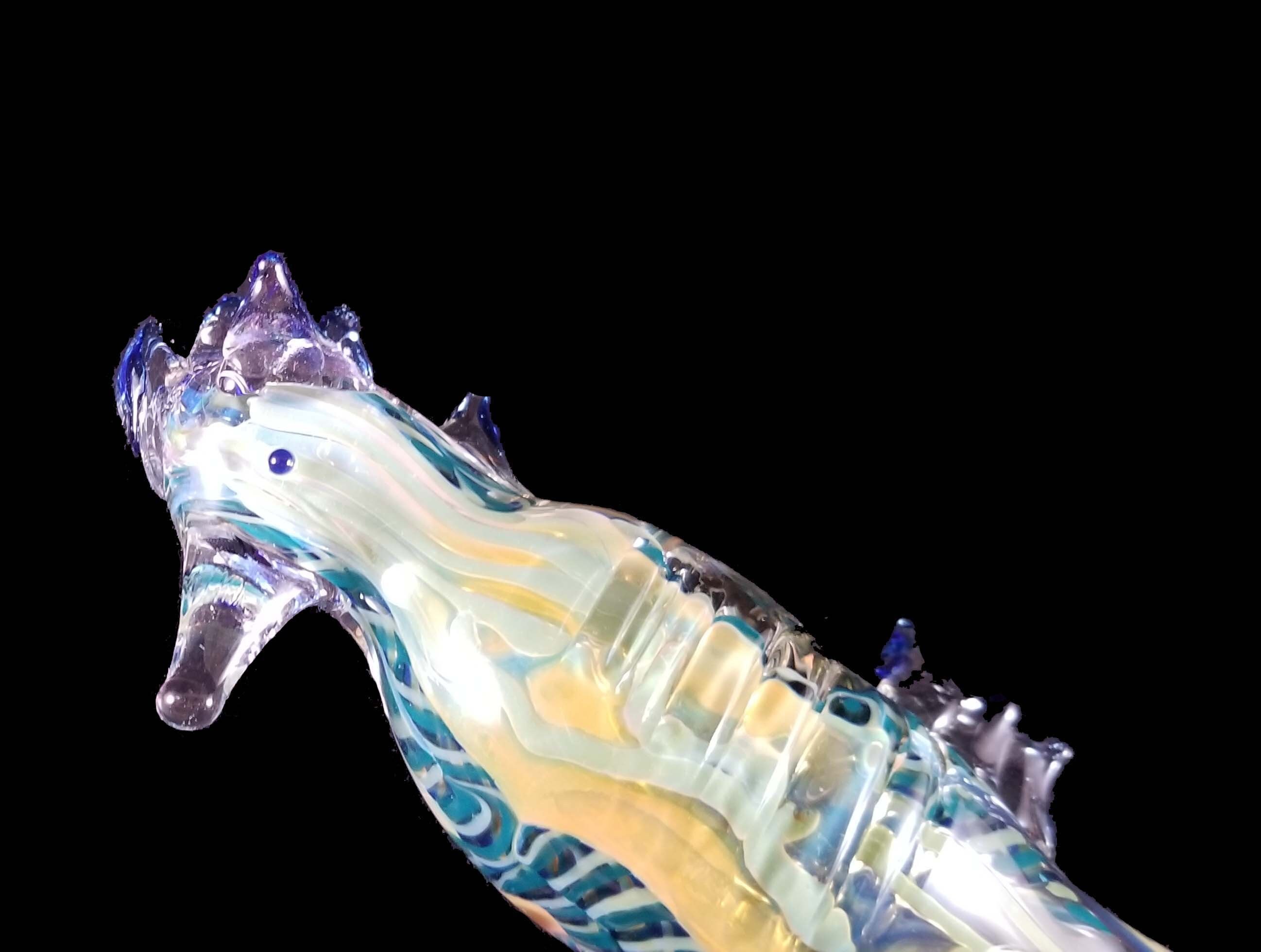 Hand Blown Glass Seahorse Pipe - Etsy