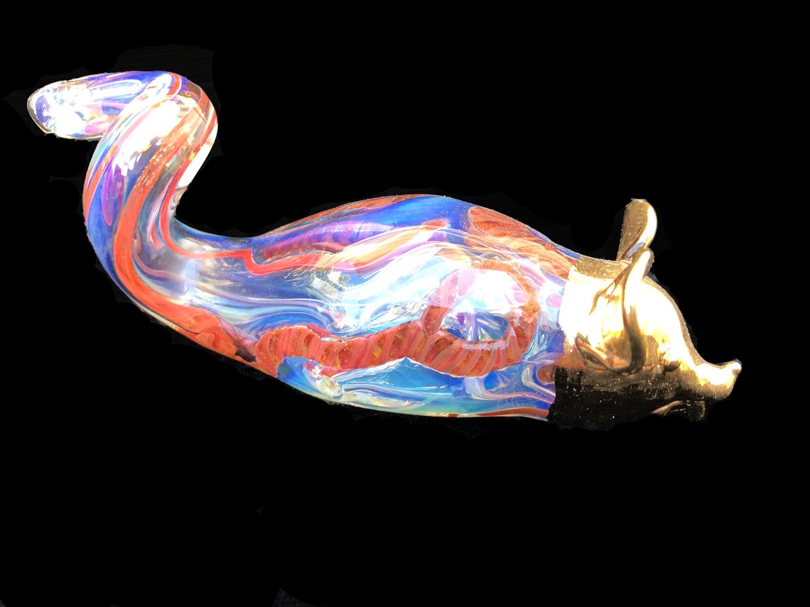 Hand Blown Glass Mouse Pipe | Etsy