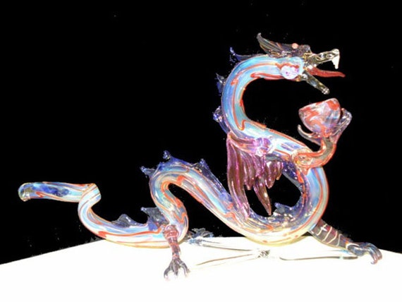 Glass Sculptures & Figurines Glass Art Hand Blown Dragon Pipe etna.com.pe
